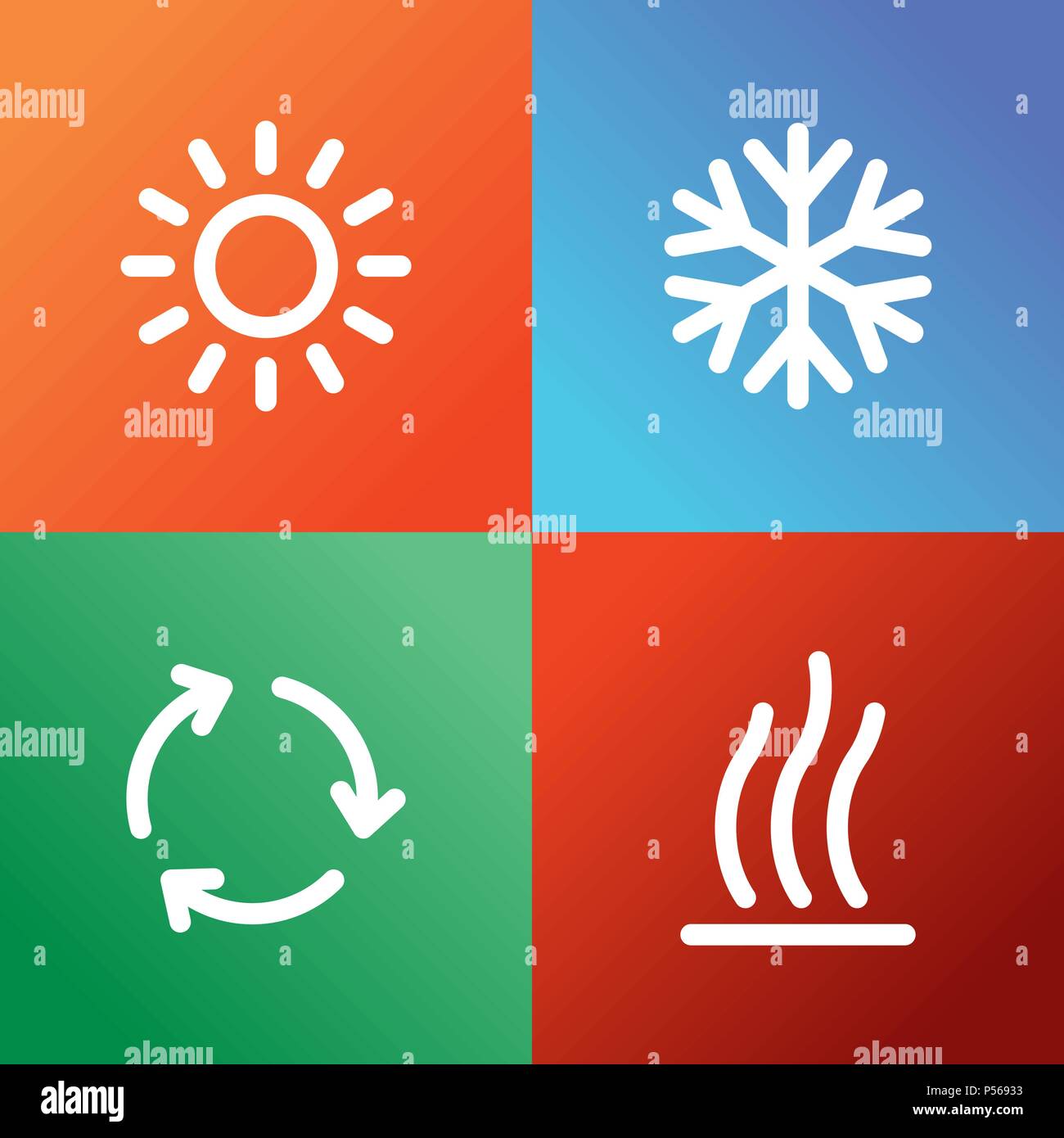 Conditioning icons set for simple flat style weather ui design Stock ...