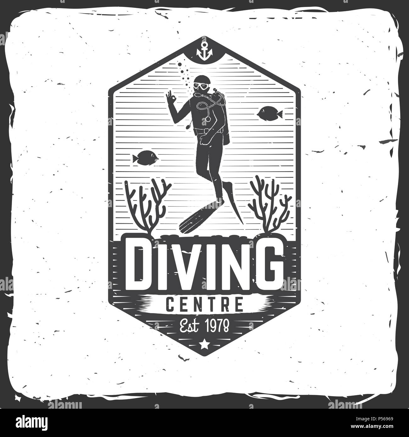 Diving centre. Vector illustration. Concept for shirt or logo, print ...