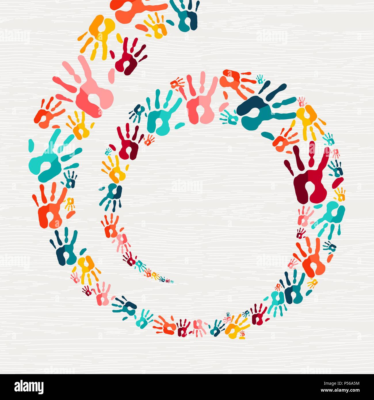 Color handprint background concept, human hand print illustration for ...