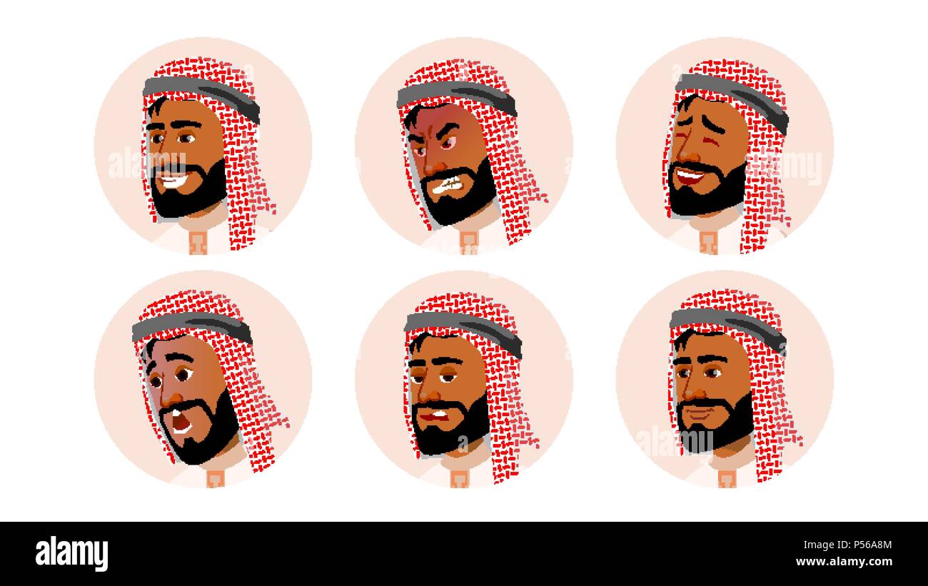 Arab Avatar Icon Man Vector. Saudi, Emirates, Qatar, Uae. Human ...