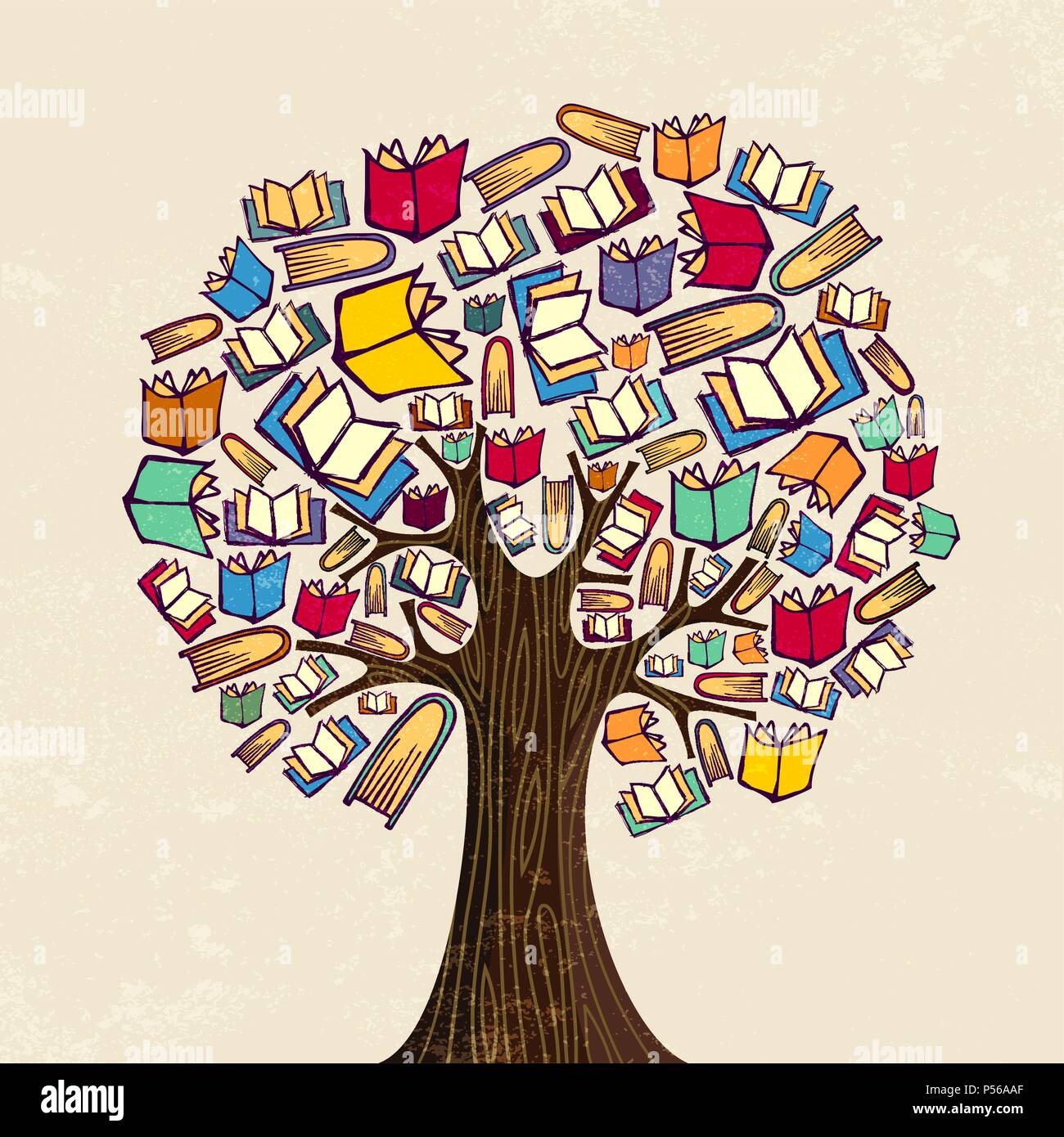 Education tree concept. Book icons for back to school design or class ... Education tree concept. Book icons for back to school design or class ...