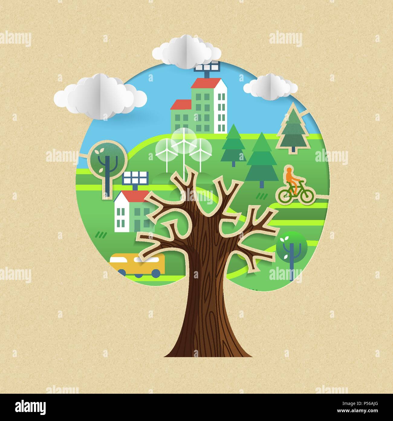 Ecology concept car bicycle hi-res stock photography and images - Alamy