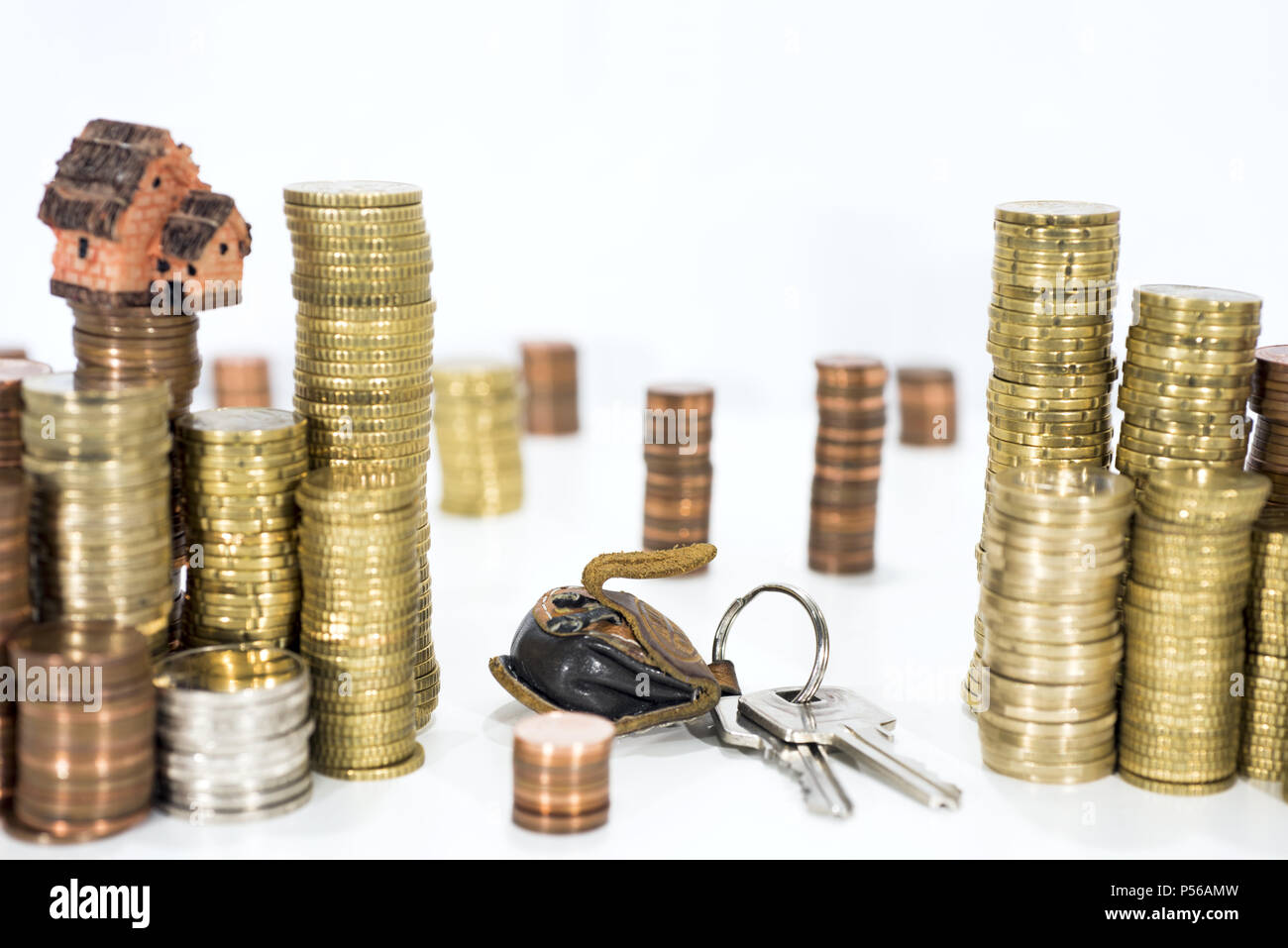 Abstract photo of car price rising. Car model isolated on white ...