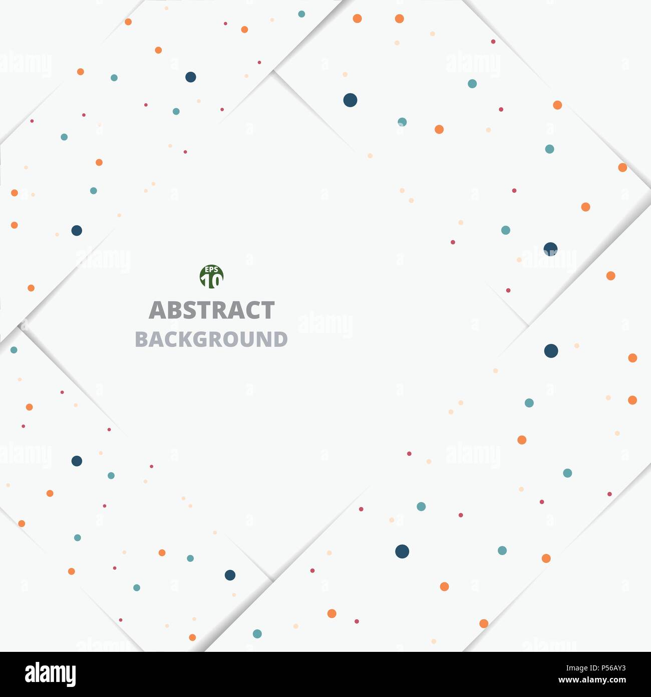 Abstract of colorful dot on white paper cut background, illustration ...