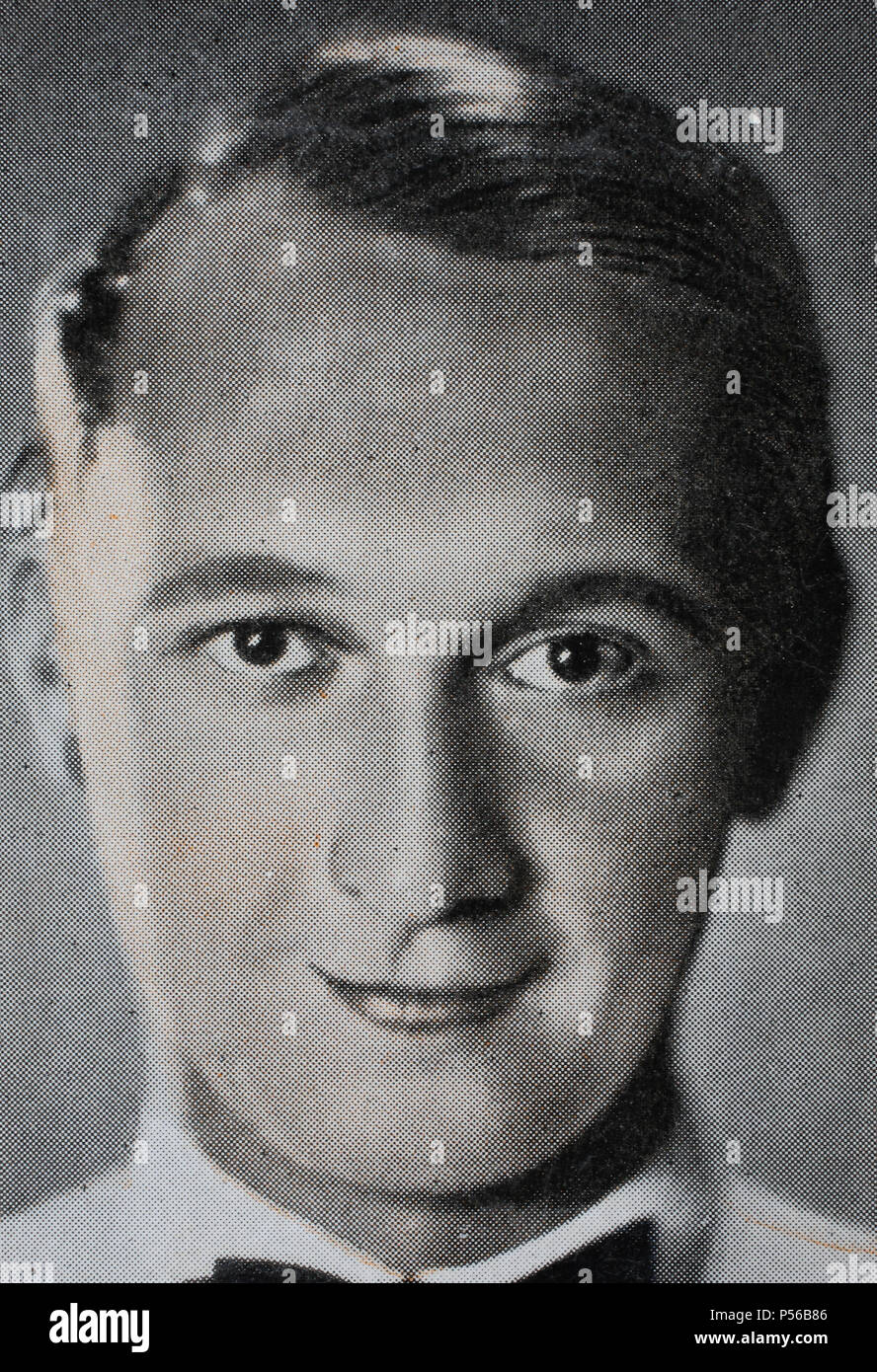 Ernst Ulrich, german actor, digital improved reproduction of an ...