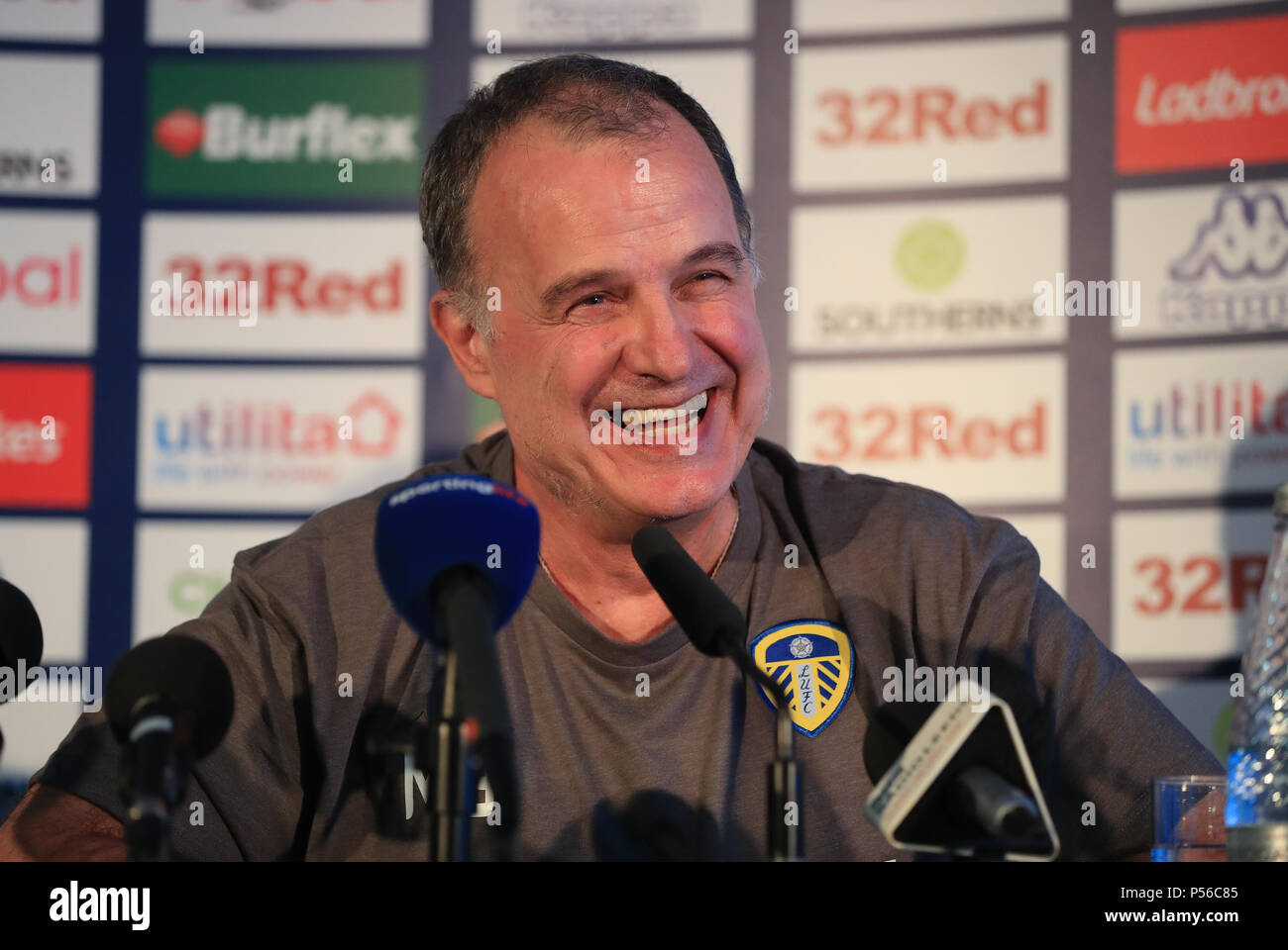 New Leeds United manager Marcelo Bielsa during the press conference at ...