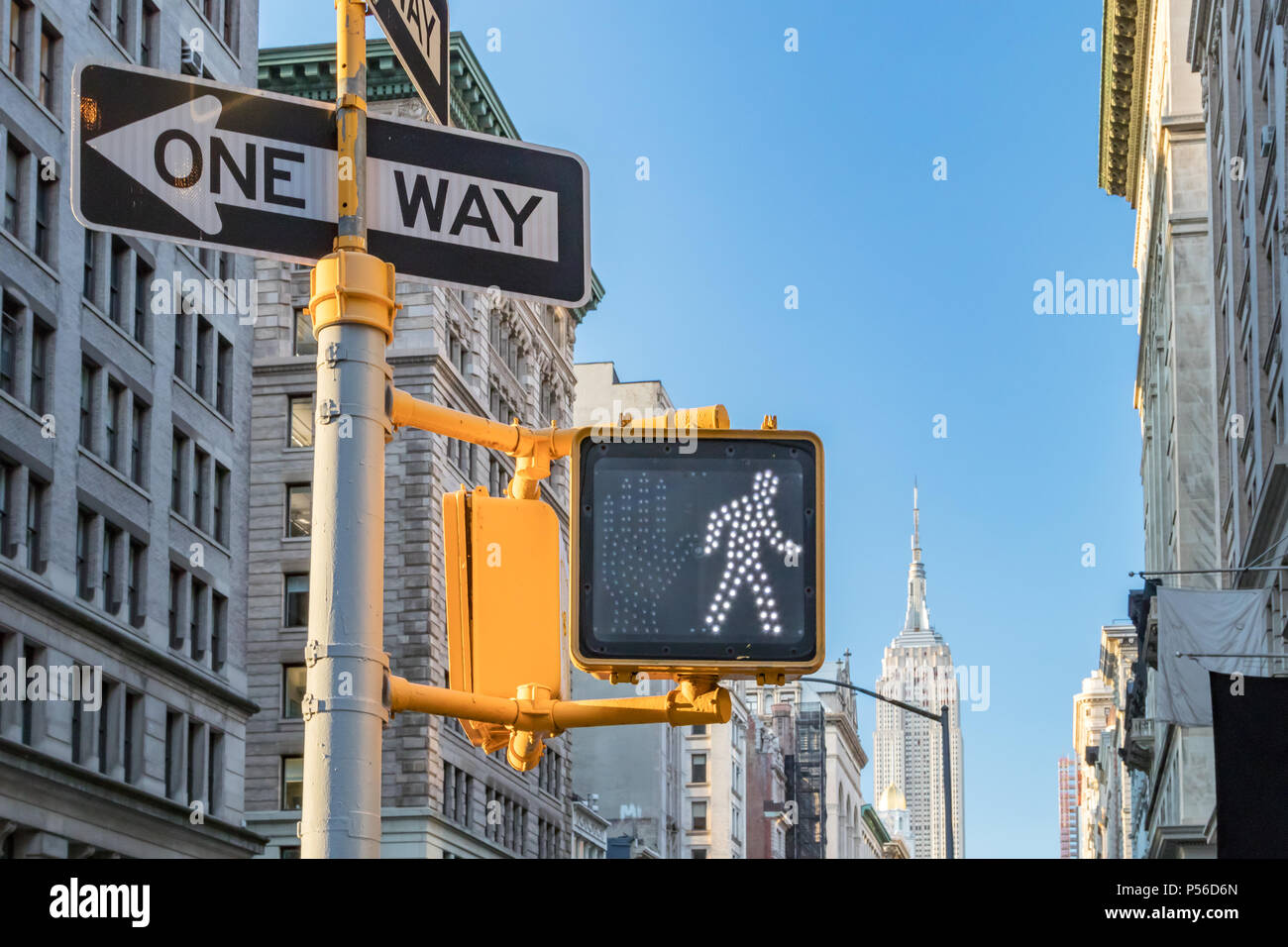One Way Signs In New York City High Resolution Stock Photography and ...