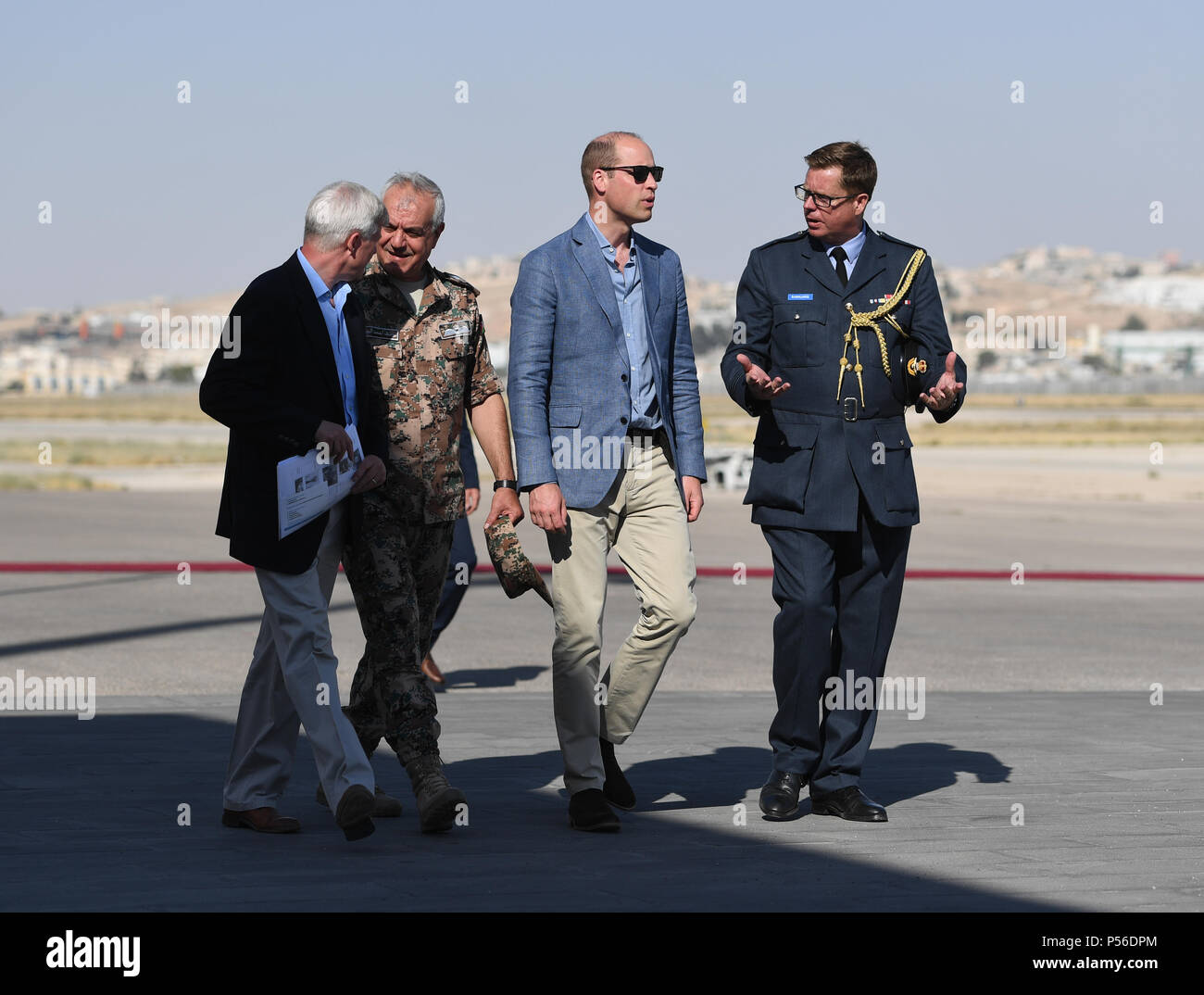 The Duke of Cambridge during an air ambulance inspection at Marka ...