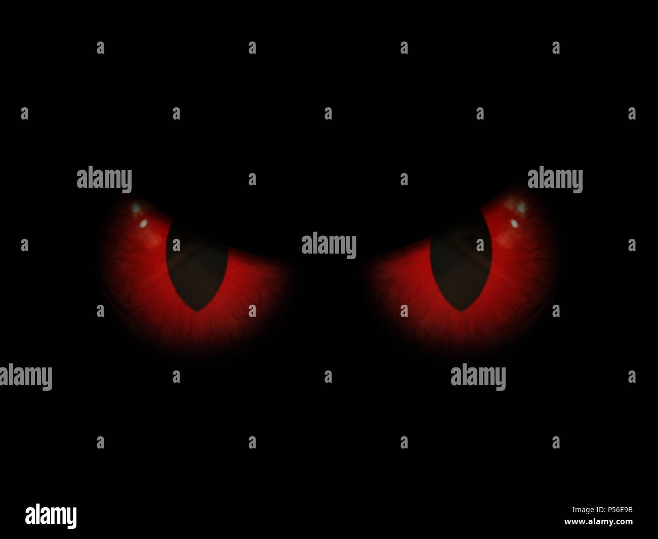 3D render of a Halloween background with red evil eyes Stock Photo - Alamy