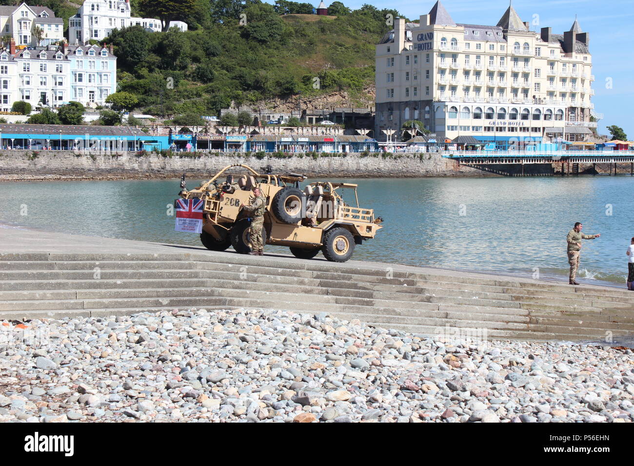 Royal engineers delivering the flag to signal the official start of the ...