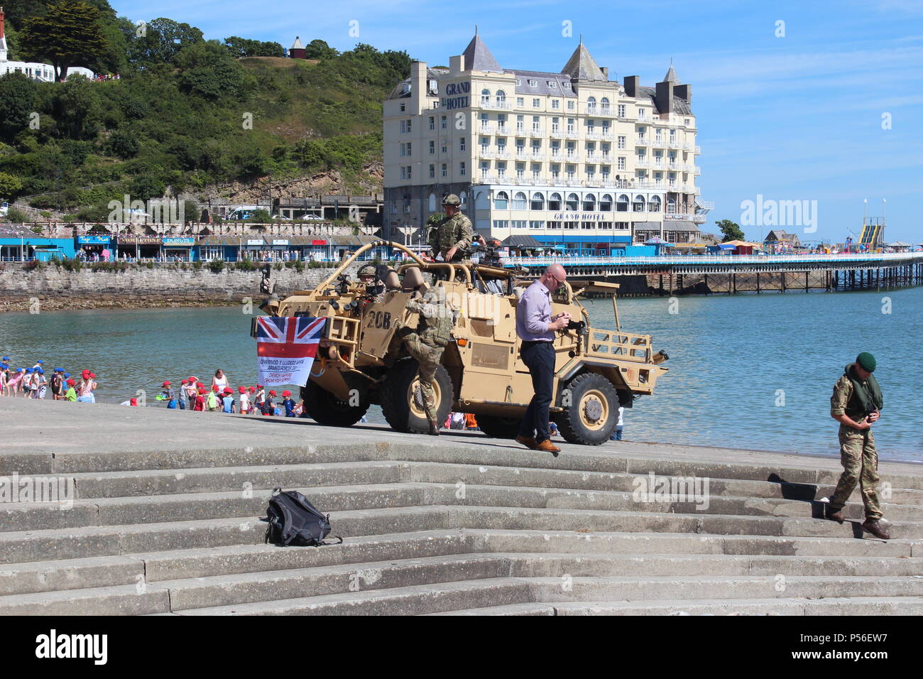 Royal engineers delivering the flag to signal the official start of the ...
