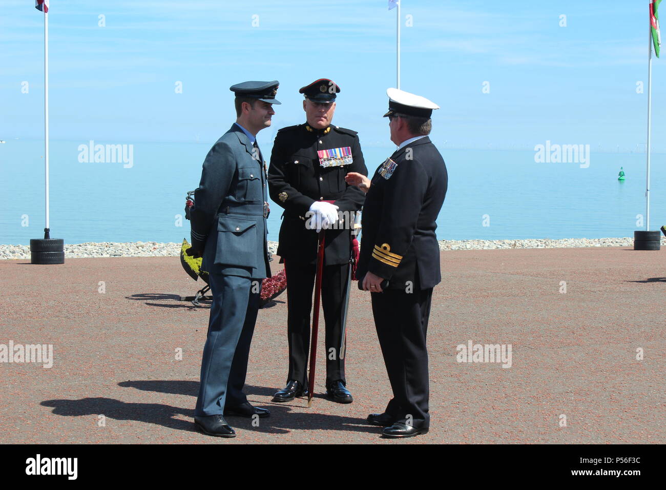 Royal engineers delivering the flag to signal the official start of the ...
