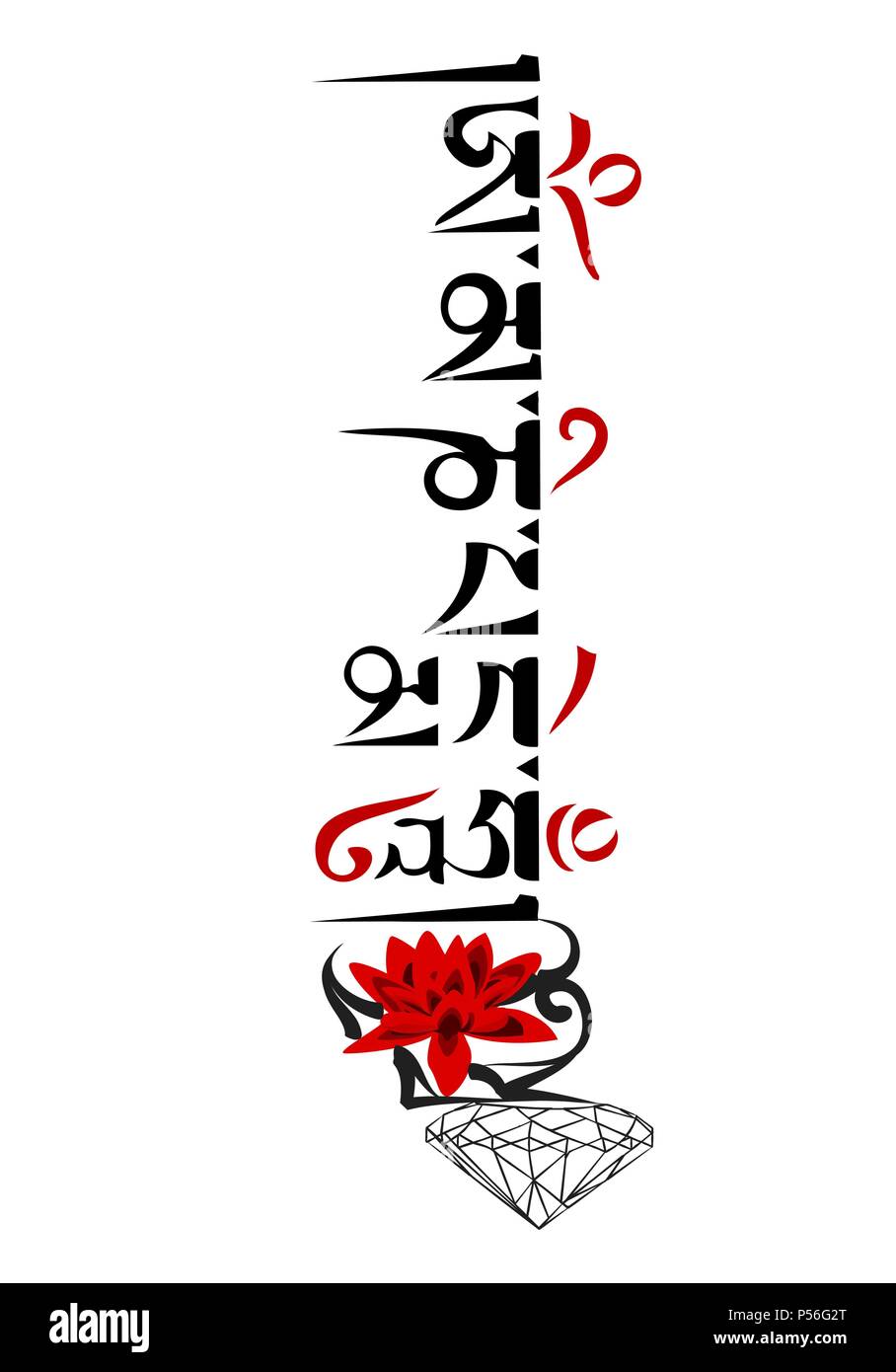 Om Mani Padme Hum sign isolated on white background Stock Vector Image ...