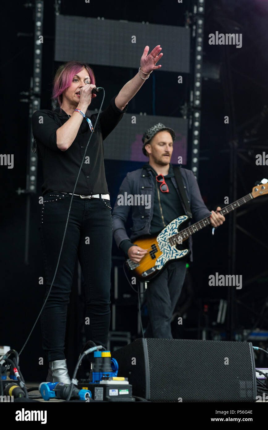 90s rocker Louise Werner performs with her band Sleeper at Bearded ...