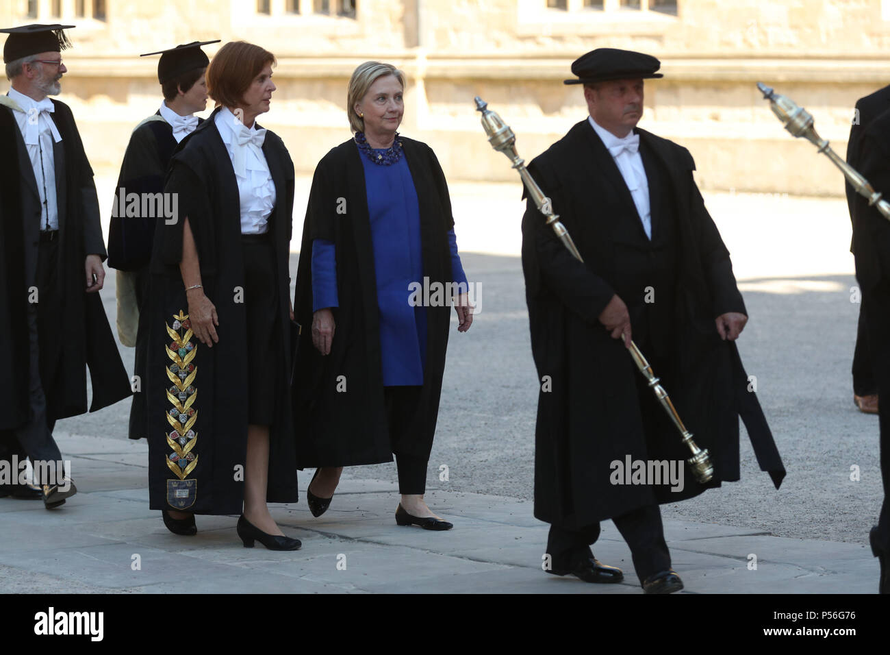 Hillary Clinton arriving to deliver the Romanes Lecture at the ...
