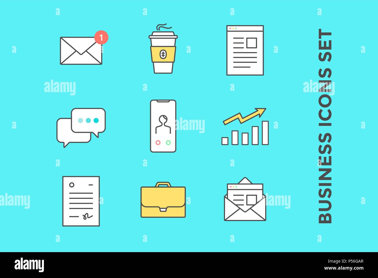 Business growth outline icons Stock Vector Images - Alamy