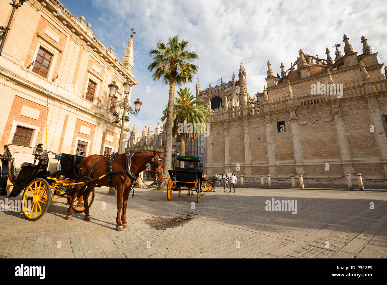 Sevilla, view of the marketplace historical architecture Stock Photo ...