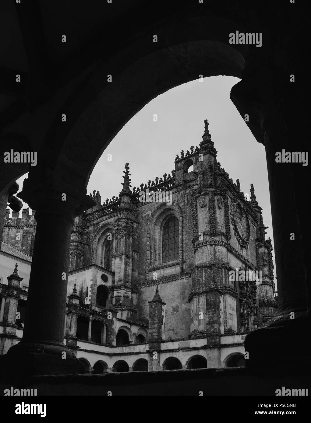 Tomar, Portugal - June 10, 2018: Facade of the Convent of Christ with ...