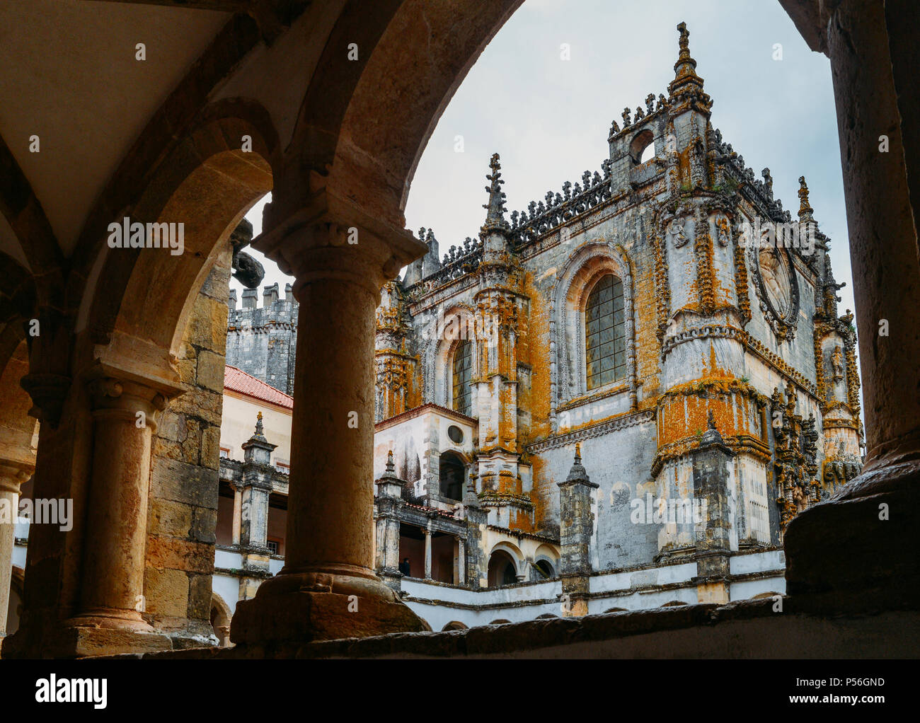 Tomar, Portugal - June 10, 2018: Facade of the Convent of Christ with ...