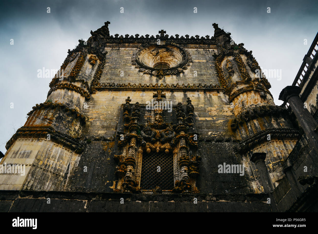 Tomar, Portugal - June 10, 2018: Facade of the Convent of Christ with ...