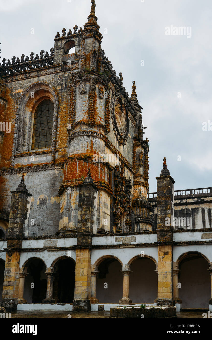 Tomar, Portugal - June 10, 2018: Facade of the Convent of Christ with ...