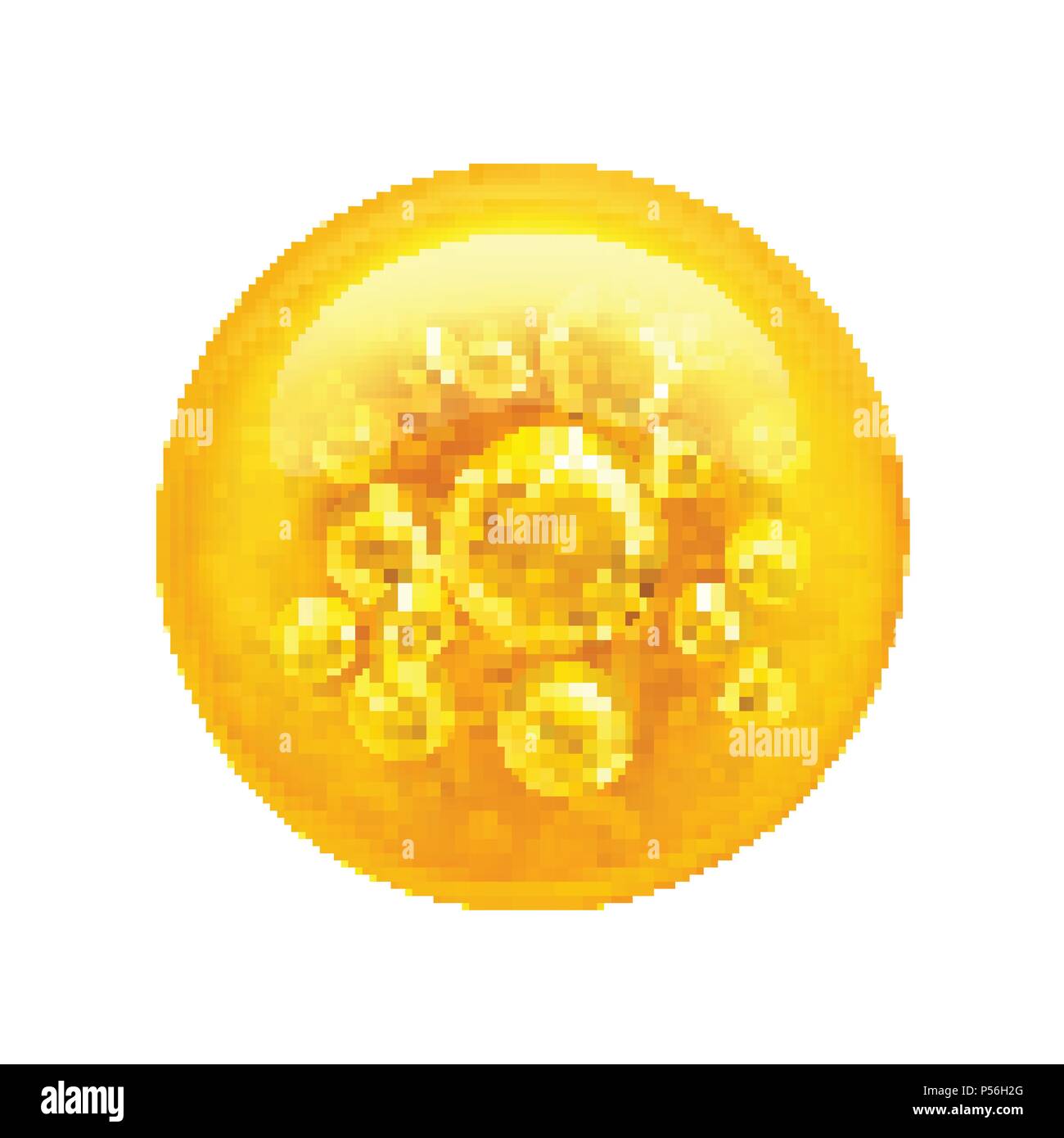 Bubbles oil inside a large oil bubble isolated on white background ...