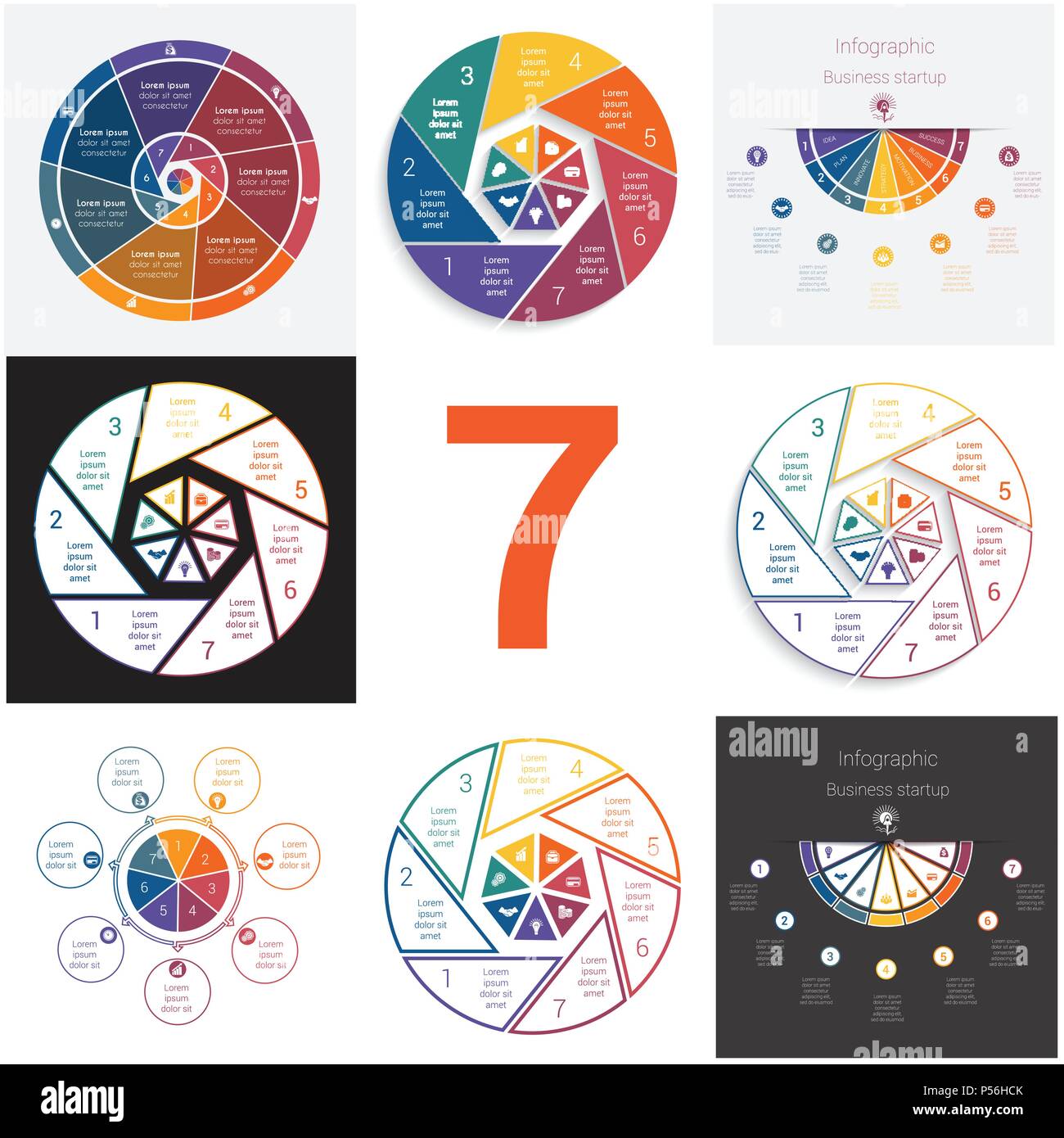 Set universal elements for templates Infographics cyclic conceptual ...