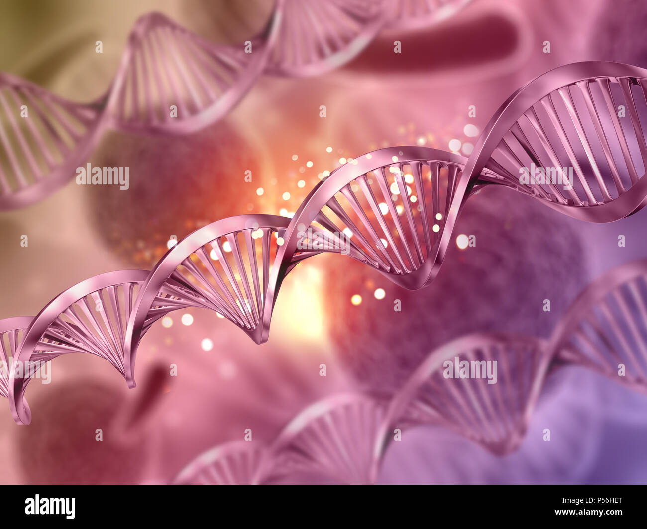 3D render of a medical background with DNA strands Stock Photo - Alamy