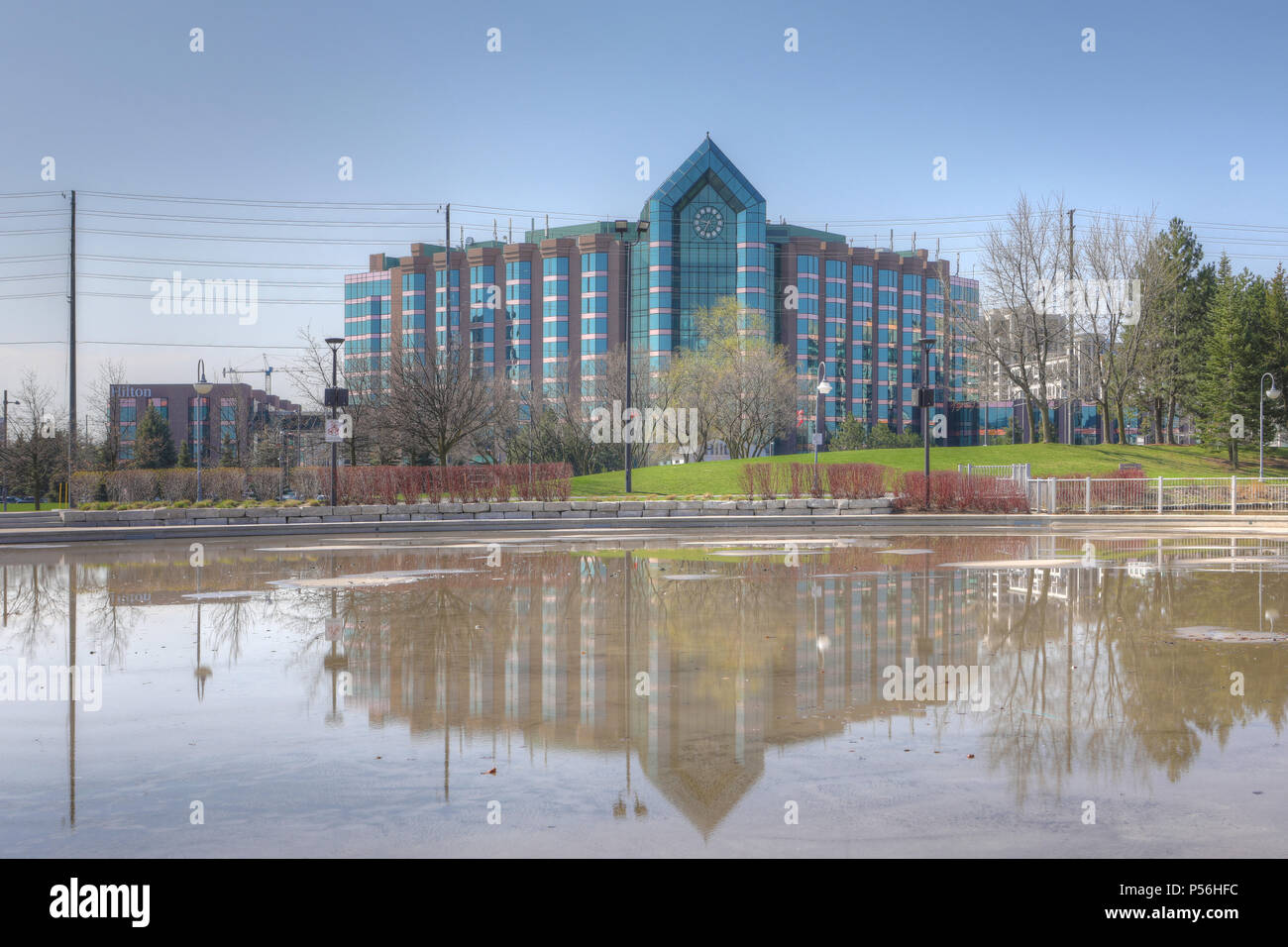 The Hilton Hotel and reflecting pool in Markham, Canada Stock Photo - Alamy