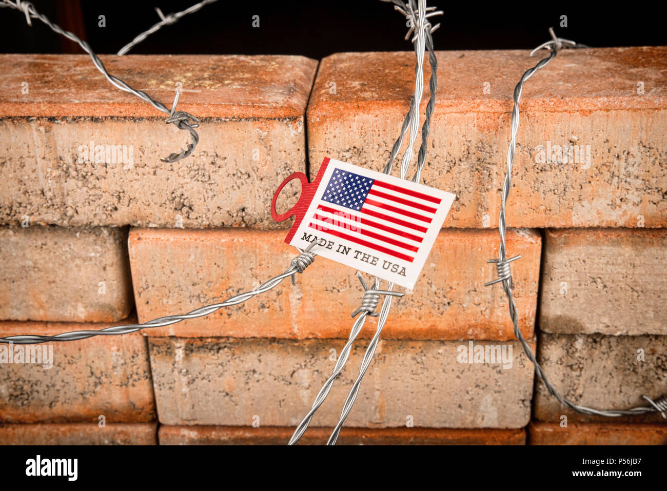 The wall, a conceptual shot about restrictive immigration policies and ...