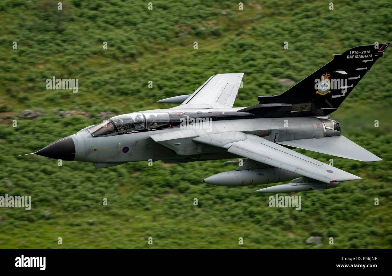 RAF Marham Tornado GR4, 100 Year Special, flying low level in the mach ...