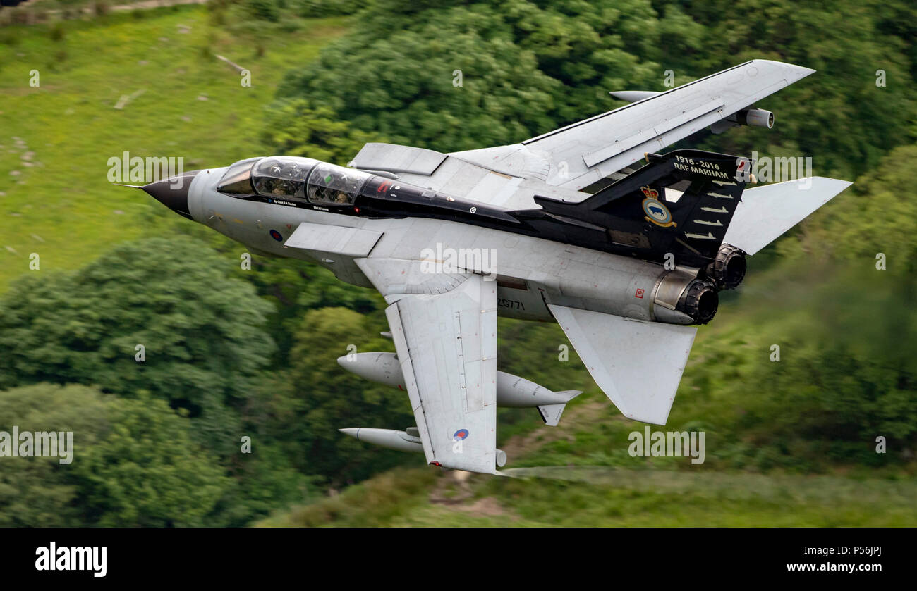 RAF Marham Tornado GR4, 100 Year Special, flying low level in the mach ...