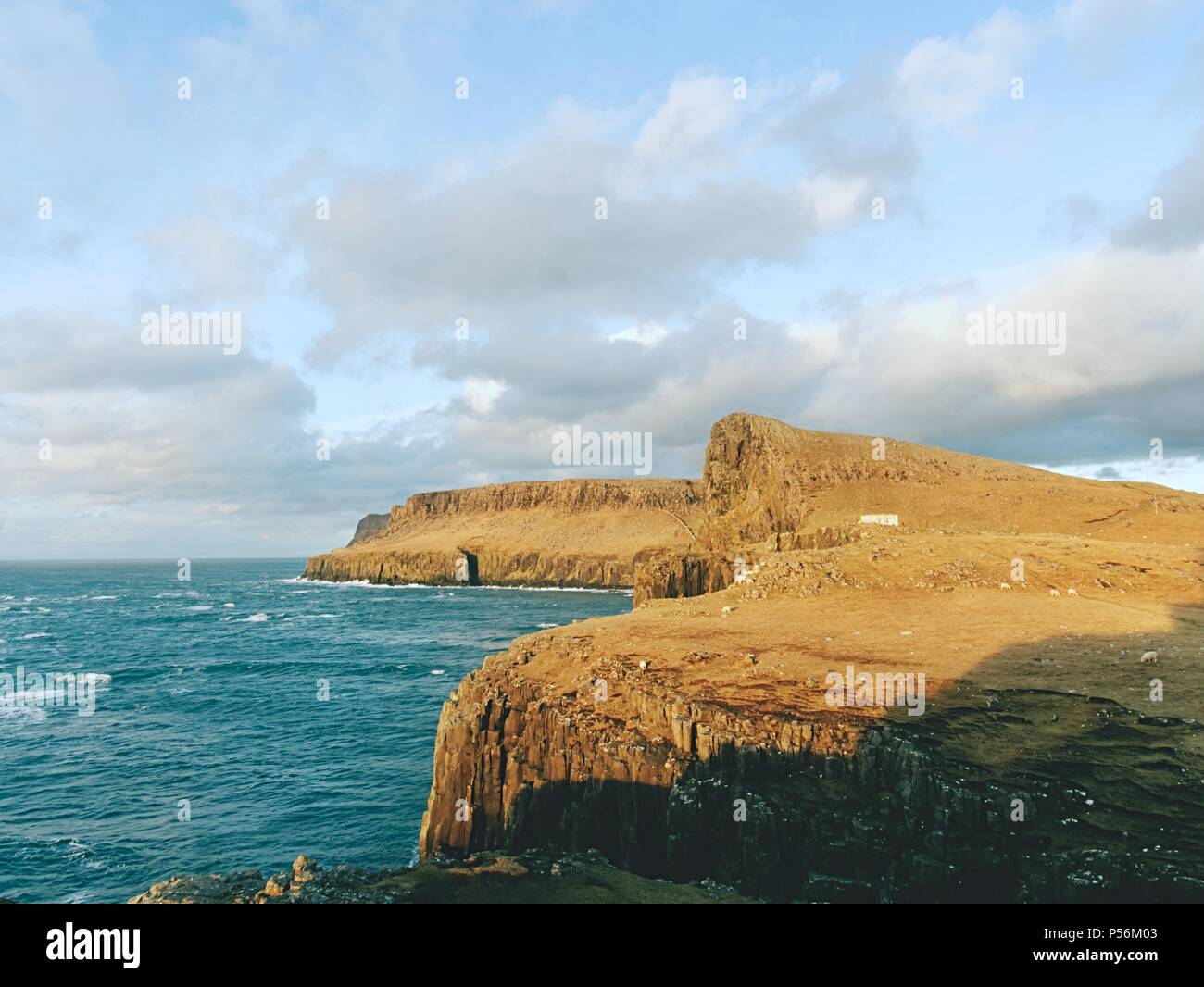 Neist Point, peninsula right from lighthouse on Isle of Skye, Scotland ...