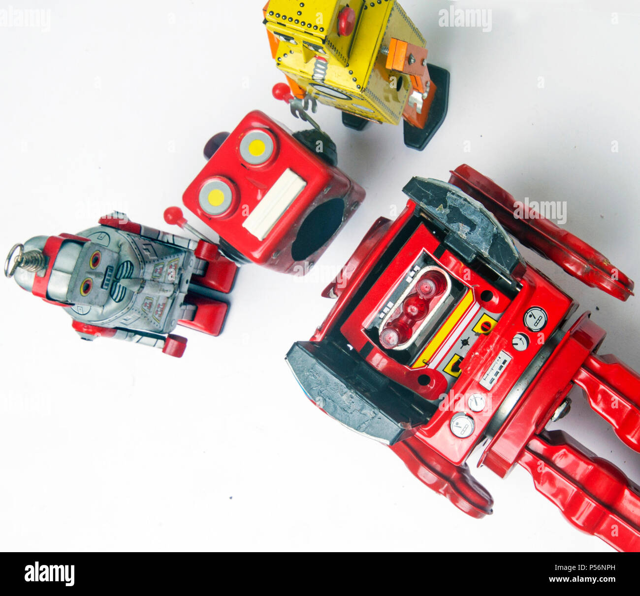 concept technical support; woth a team of vintage robots fixing the big ...