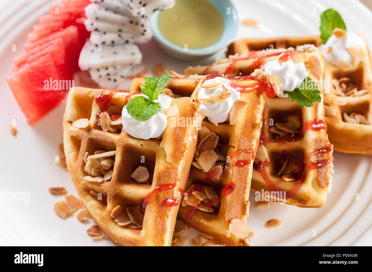 Waffle cake hi-res stock photography and images - Alamy