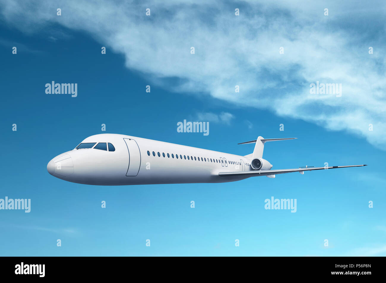 Airplane flying above the sky. Summer travel concept Stock Photo - Alamy