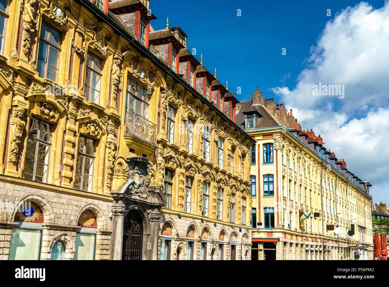 Traditional buildings in the old town of Lille, French Flanders Stock ...