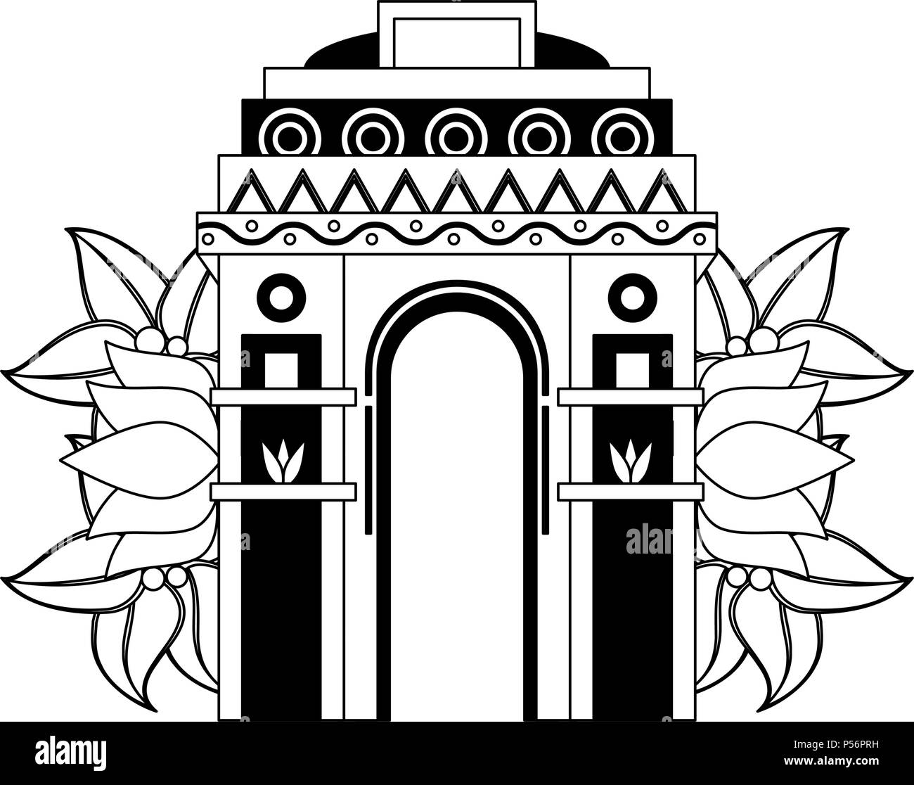 India gate monument in black and white Stock Vector Image & Art - Alamy