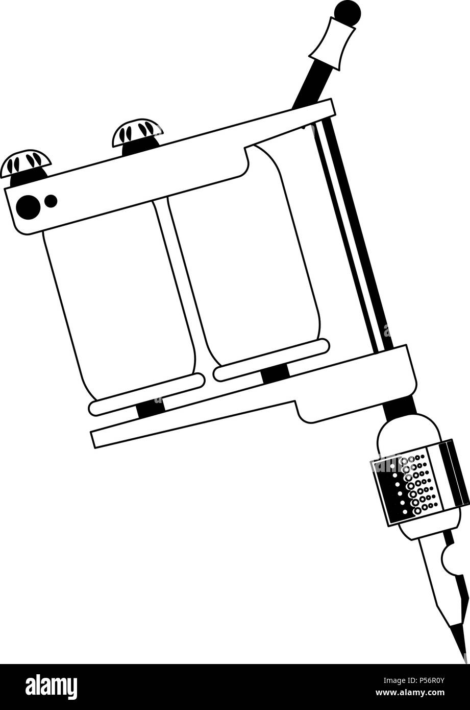 Simple Tattoo Machine Drawing