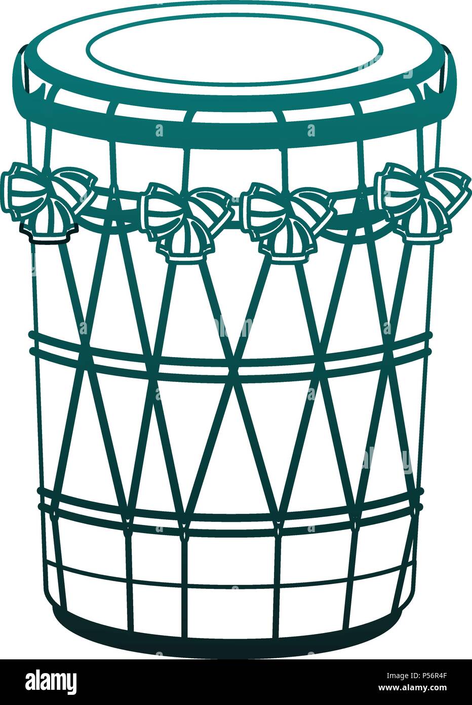 indian drum instrument in blue lines Stock Vector Image & Art - Alamy