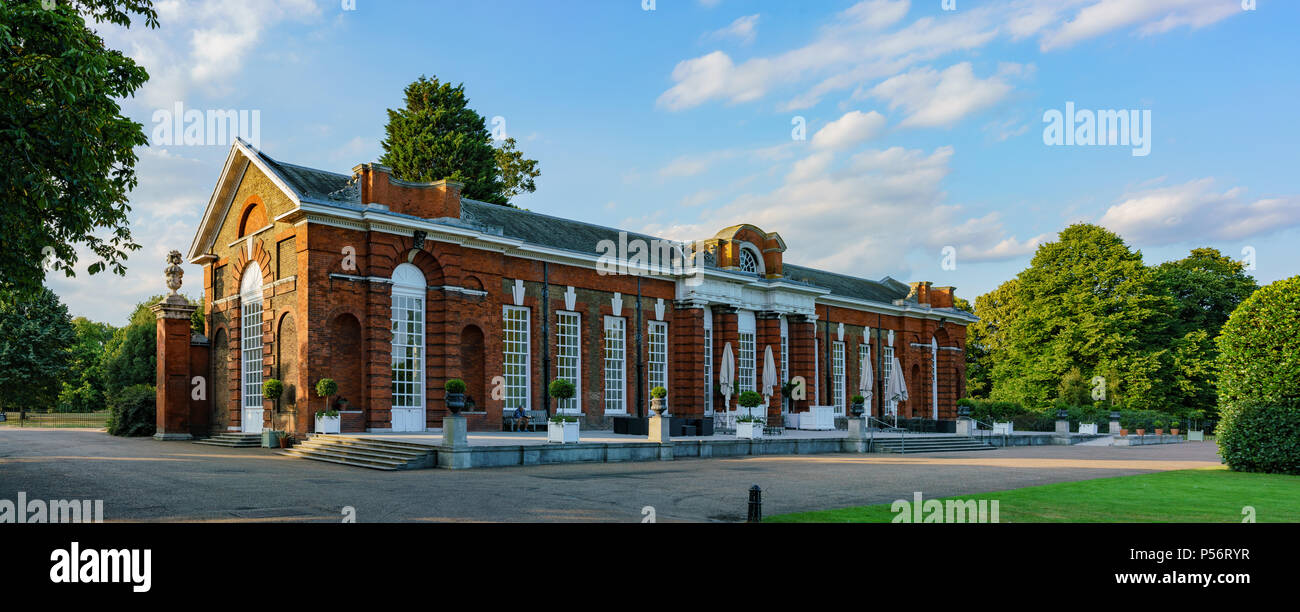London, JUL 9: Exterior view of the Orangery restaurant on JUL 9, 2017 ...