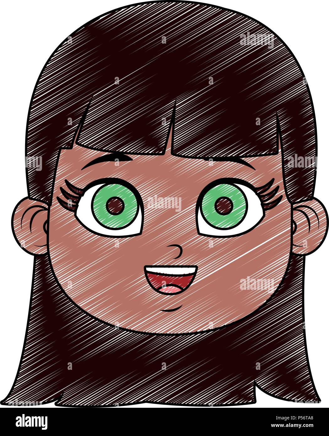 Beautiful girl face scribble Stock Vector Image & Art - Alamy