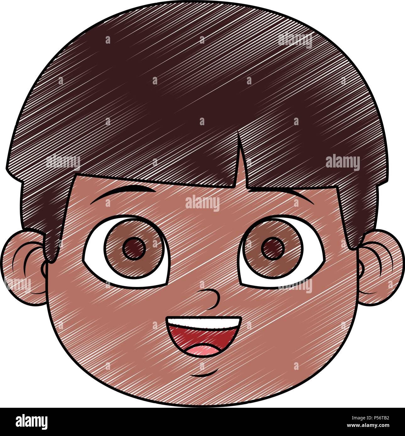 Cute boy face scribble Stock Vector Image & Art - Alamy