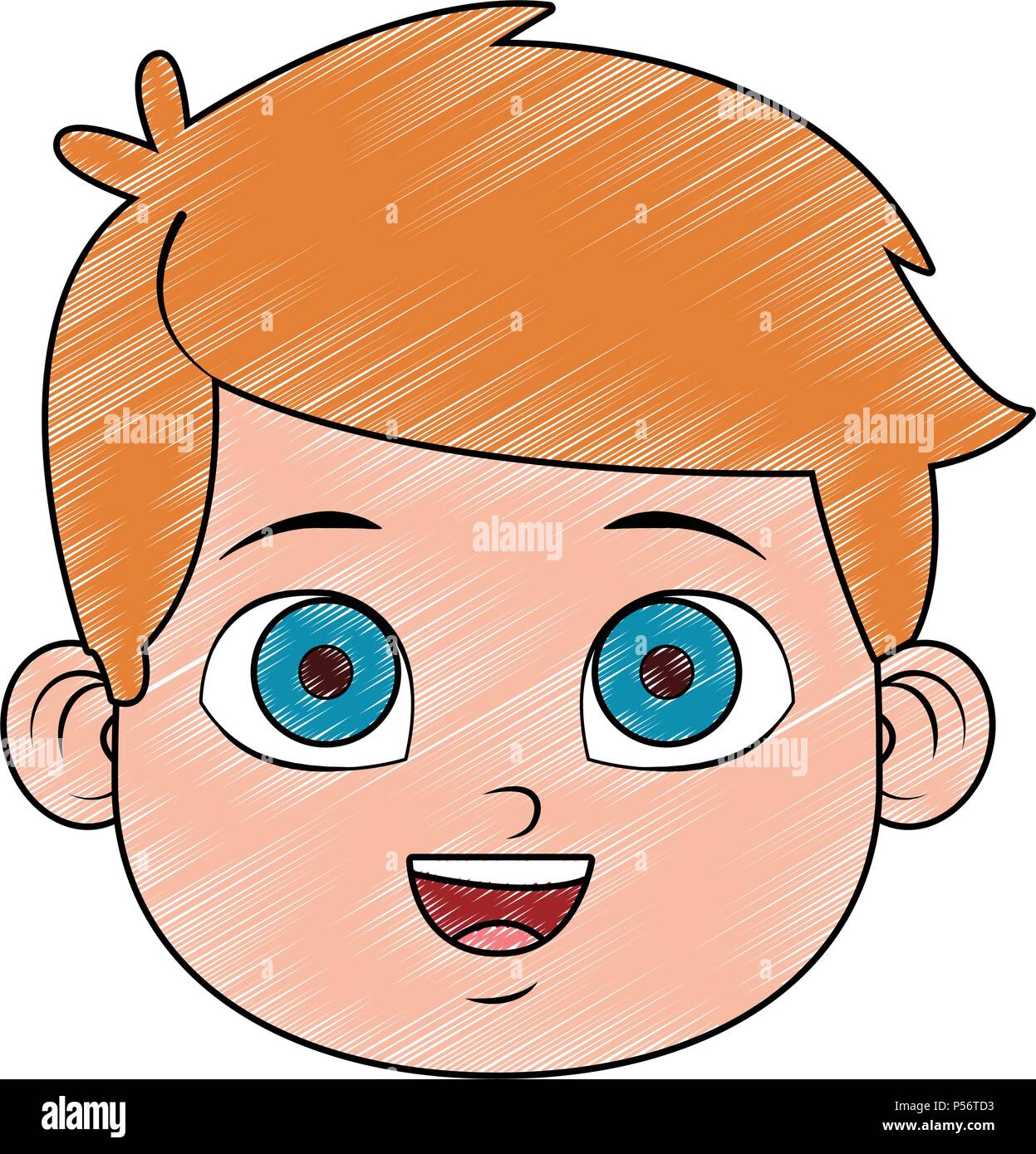 Cute boy face scribble Stock Vector Image & Art - Alamy