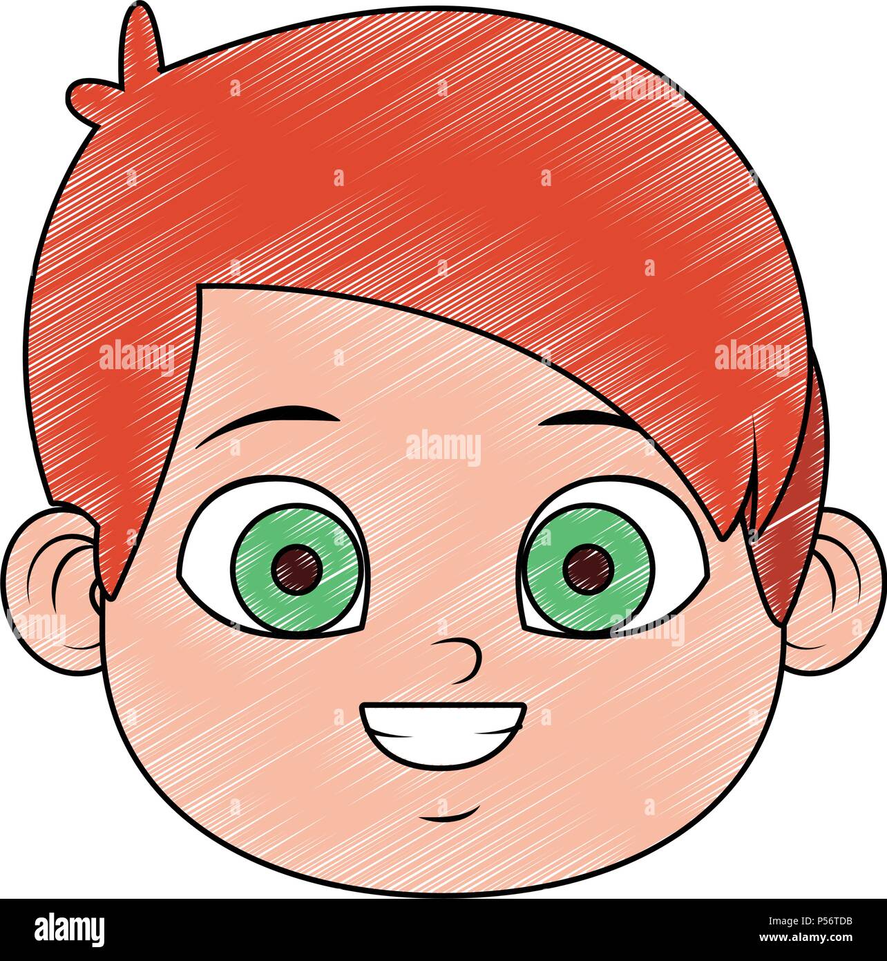 Cute boy face scribble Stock Vector Image & Art - Alamy