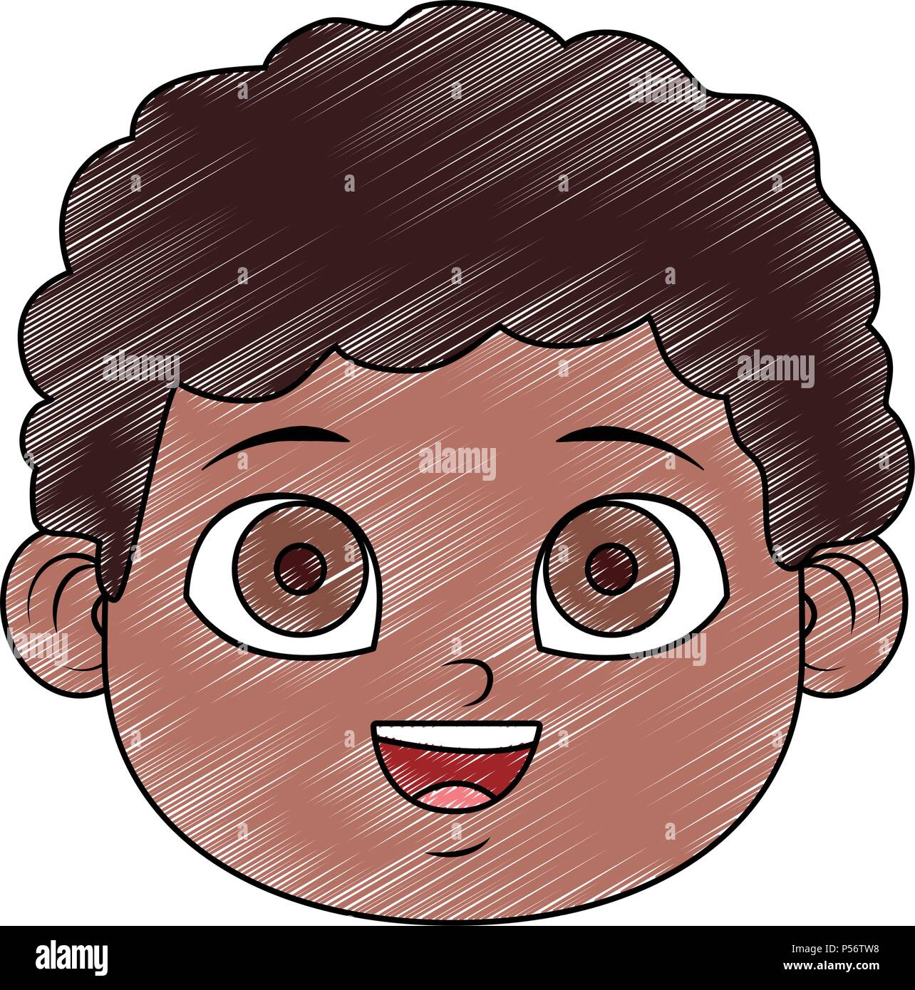 Cute boy face scribble Stock Vector Image & Art - Alamy