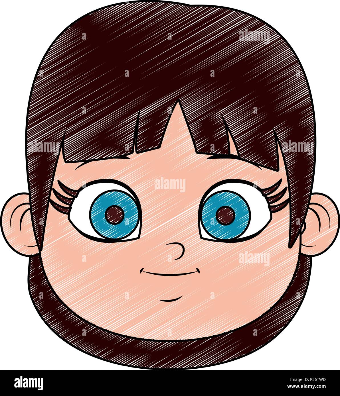 Beautiful girl face scribble Stock Vector Image & Art - Alamy