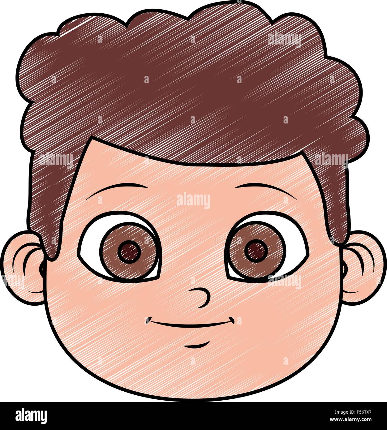 Cute boy face scribble Stock Vector Image & Art - Alamy