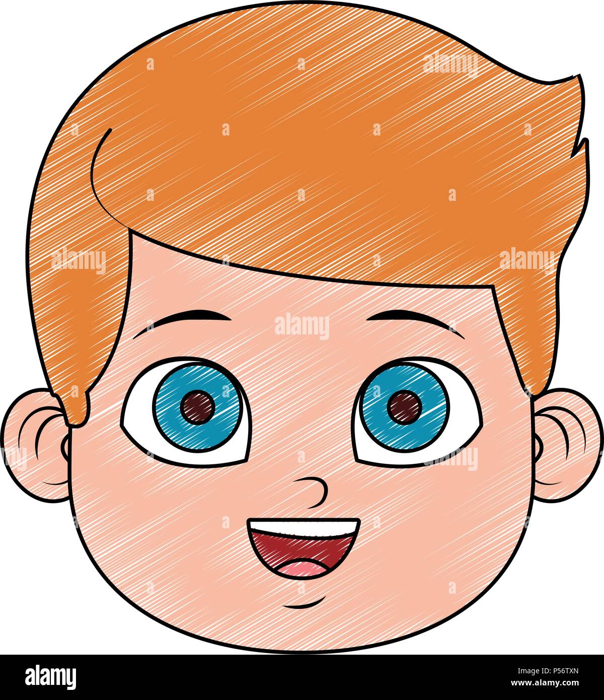 Cute boy face scribble Stock Vector Image & Art - Alamy