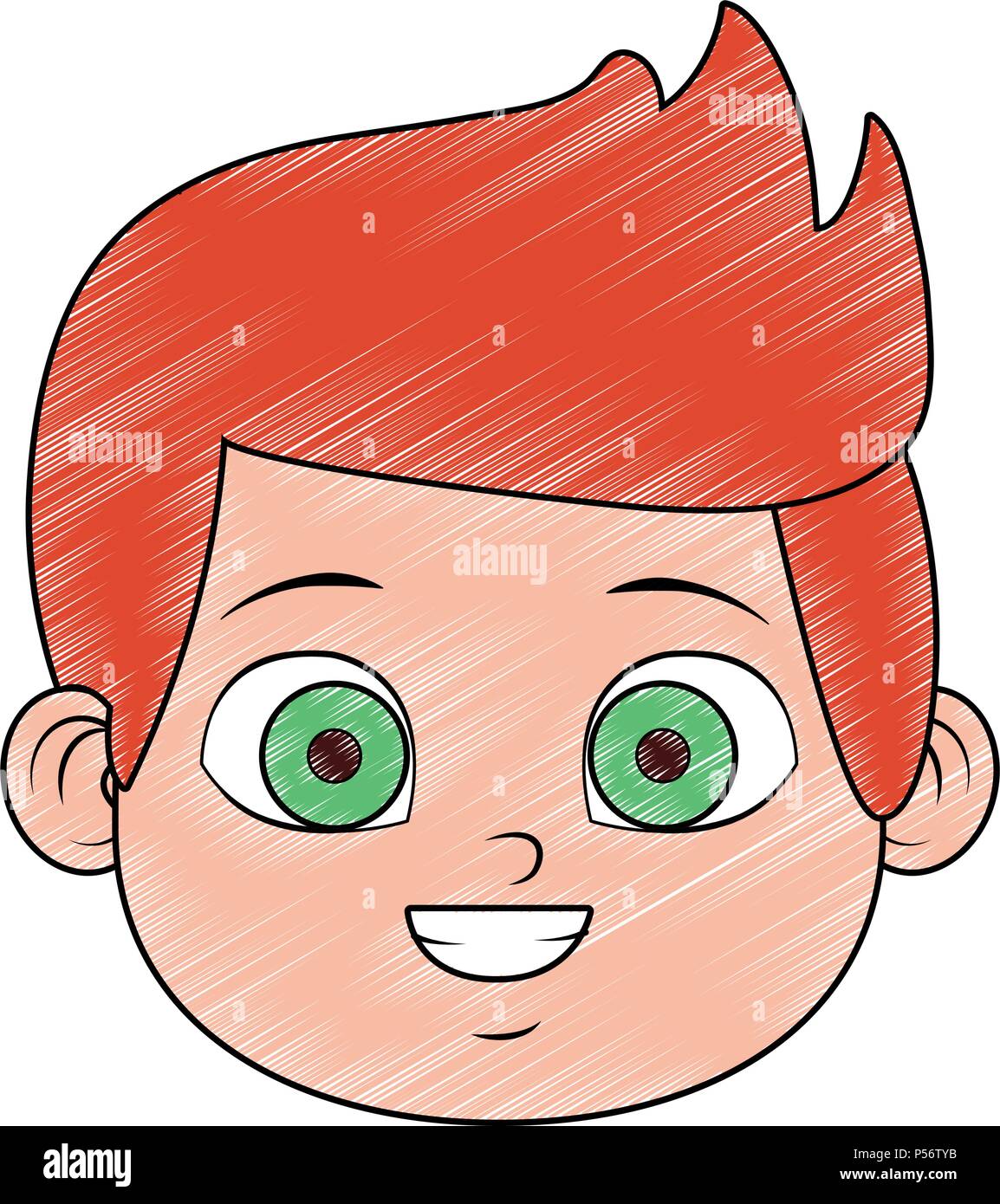 Cute boy face scribble Stock Vector Image & Art - Alamy